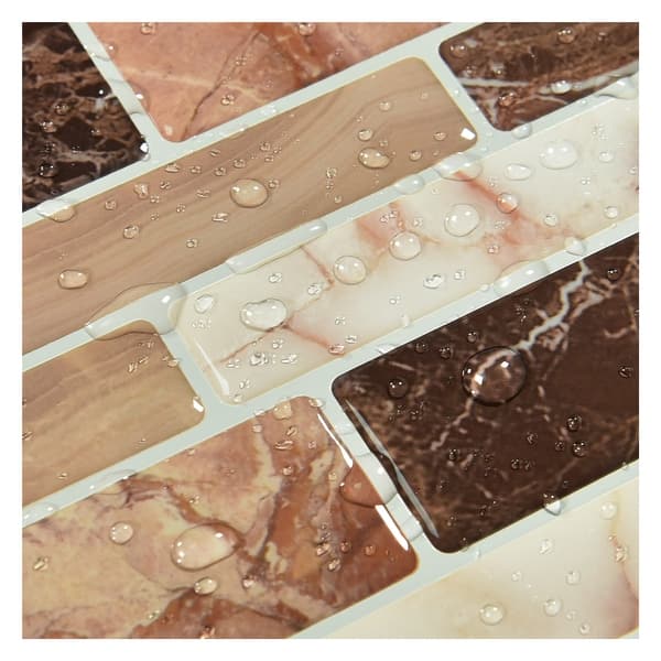 brown marble tile backsplash