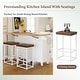 Kitchen Island Set with Drop Leaf & 2 Stools, Freestanding Wood Kitchen ...