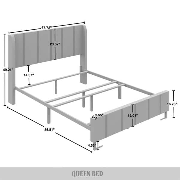 CraftPorch Luxurious Crystal Diamond Strip Velvet Upholstered Bed - On ...