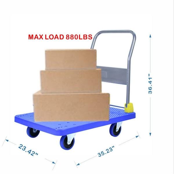 880 lbs. Weight Capacity Foldable Platform Push Hand Truck Cart - Bed ...