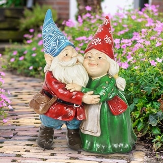 Exhart Still Hugging Garden Gnome Couple Statuary, 12.5 Inch - Bed Bath ...