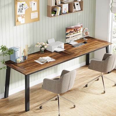 78.7" Extra Long 2 Person Computer Desk, Dual Workstation Writing Desk ...