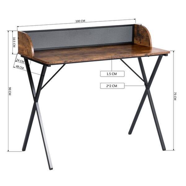 Full black Rectangular Computer Desk Writing Desk - Bed Bath & Beyond ...