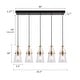Haye Modern 5-Light Glass Chandelier Black Gold Island Lights for ...