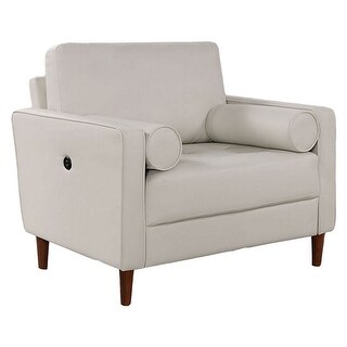 Quzi 40 Inch Chair, USB Charger, Bolster Pillows, Tapered Legs, Off ...