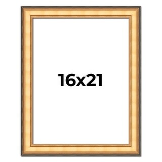 16x21 Frame Gold Plein Aire Solid Wood Picture Frame Width 2 Inches ...