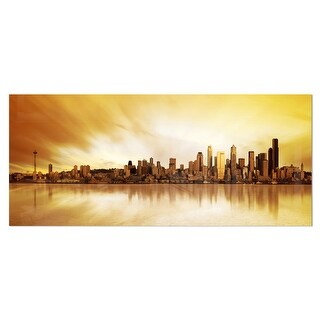 Designart 'Seattle Panorama' Landscape Photography Metal Wall Art - Bed ...