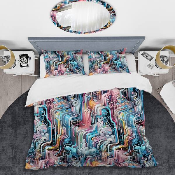 Designart "Techno Matrix Futuristic Dreams Edm Pattern II" Modern ...