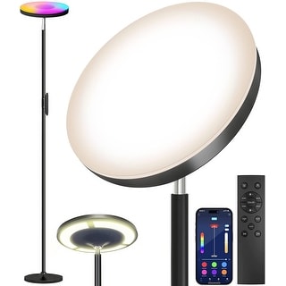 Side Lighting Led Floor Lamp with Remote Smart App Tall Standing RGB ...