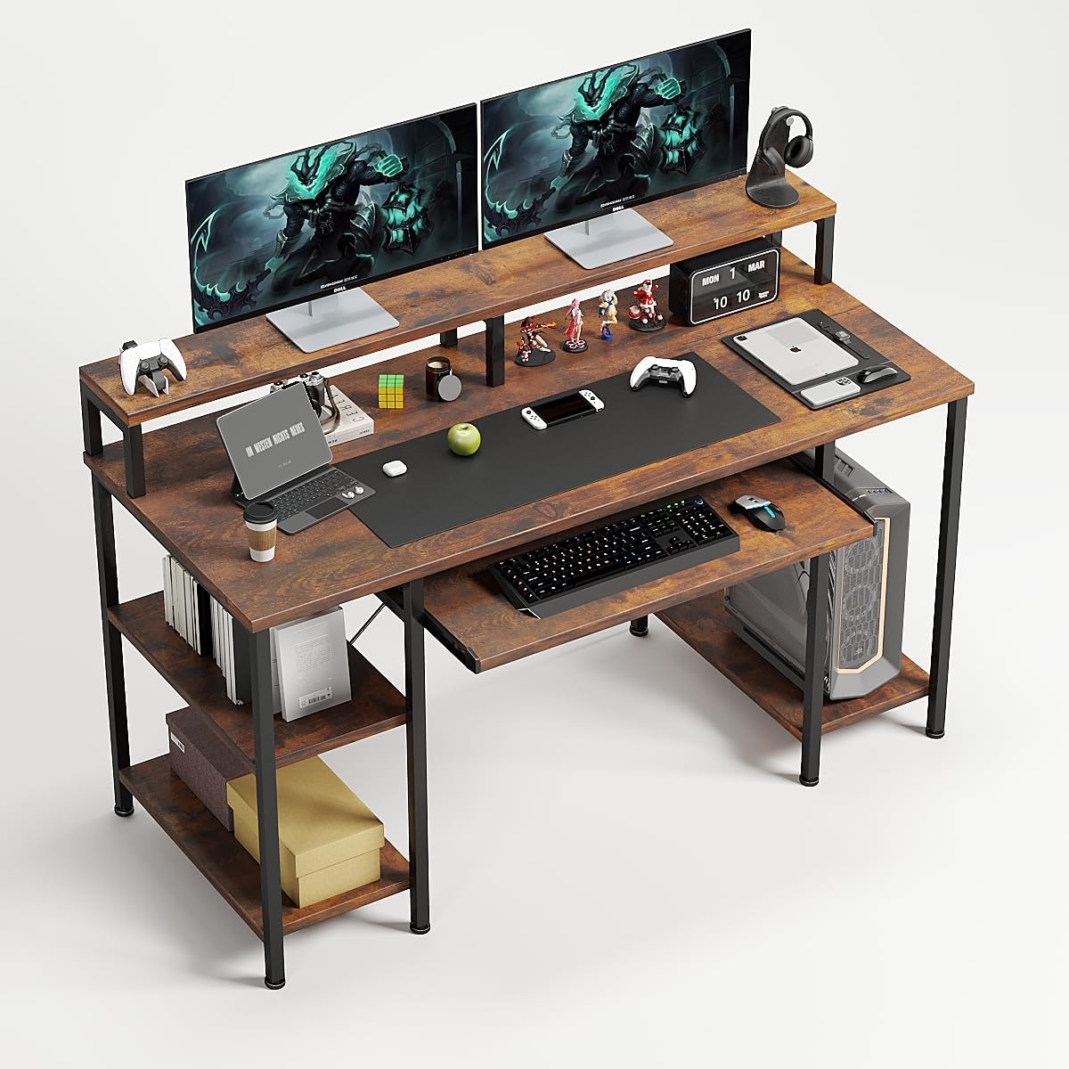 Computer Desk 48 Inch Home Office Desk with Keyboard Tray Gaming Desk with Monitor Stand Study Table with CPU Stand and Shelf Bed Bath Beyond 40169556
