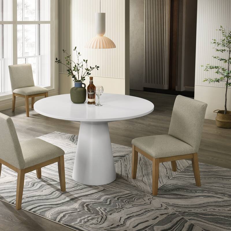 Roundhill Rocco 5-Piece 48'' Pedestal Dining Set, Round Pedestal Table ...