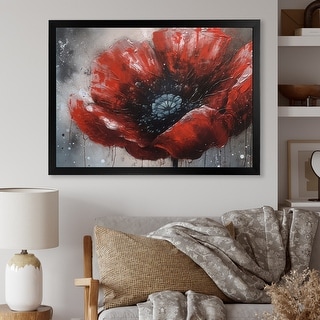 Designart "Pink Delicate Poppy Iii" Floral Poppy Framed Wall Art Prints ...