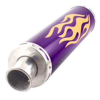 Motorcycle 25mm 1" Inlet Flame Pattern Tail Exhaust Tip Pipe Muffler ...