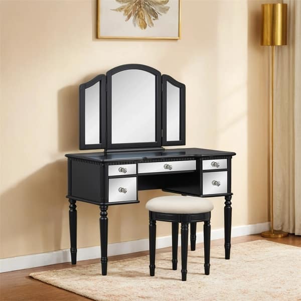 makeup vanity and stool set