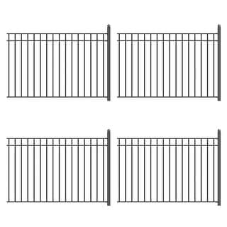 ALEKO 4-Panel Steel Fence Kit - MADRID Style - 8x5 ft. Each - N/A - Bed ...
