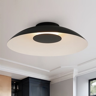 Scandinavian Dimmable LED Round Shallow Dome Ceiling Light 19.7in - Bed ...
