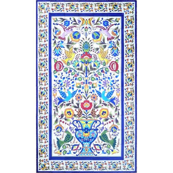 42in x 72in Floral Bird Backsplash Design 84pc Tile Ceramic Wall Mural ...