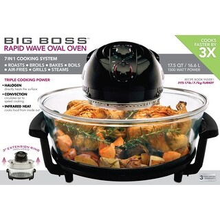 Big Boss Oval Rapid Wave 17.5-Quart 1300 Watt Hi-Speed infrared ...