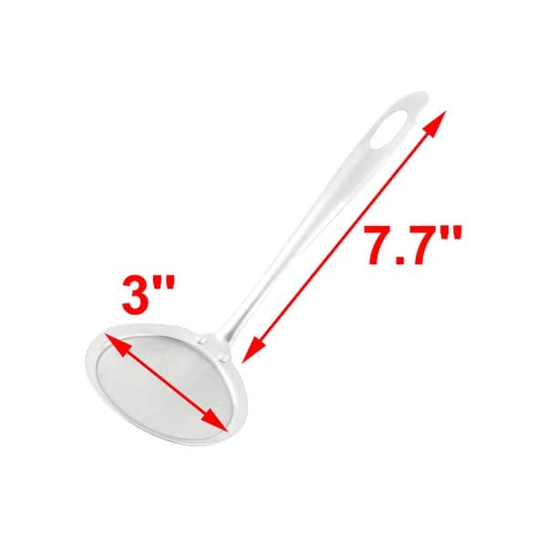 Kitchen Tool Silver Tone Stainless Steel Mesh Ladle Strainer 8.2" - Bed ...
