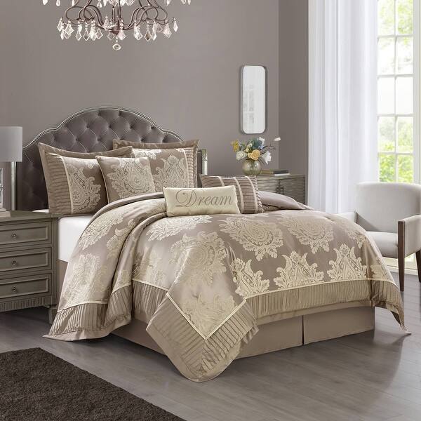 Nanshing Tiana 7 Piece Traditional Damask Comforter Set - On Sale - Bed ...