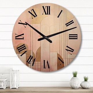 Designart "City Of Gold Subtle Geometry Vintage Rose Gold I" Modern ...