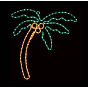 24 Inch Green and Yellow LED Rope Light Palm Tree Motif - Bed Bath ...