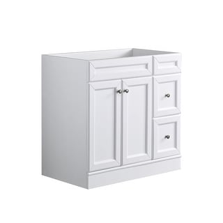 35 Inch MDF Freestanding Bathroom Vanity Base with Drawer and Doors ...