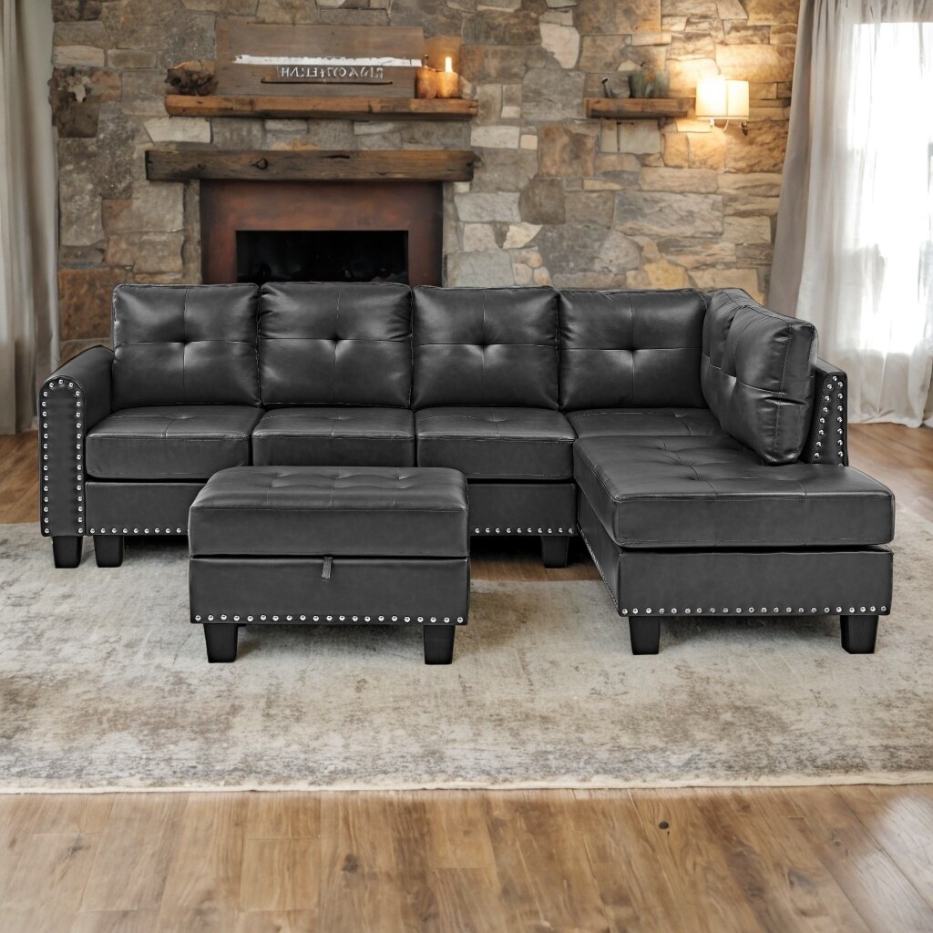 Segmented Three Seater Sofa L Shaped Corner Sofa For Living Room Bed Bath Beyond 41417337