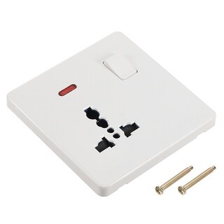 UK US Socket Switch Multi Power Outlet White 250V 13A 88mmx86mm - Bed ...