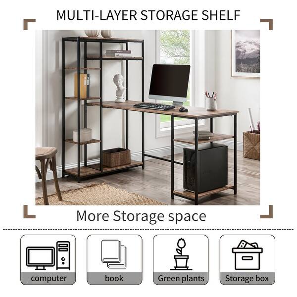 Modern Large Full-Size Workstation Home Office Computer Desk with ...