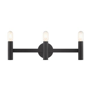 Livex Lighting 3 Light Black ADA Vanity Sconce, 10343-04 - 23.5" W x 5. ...