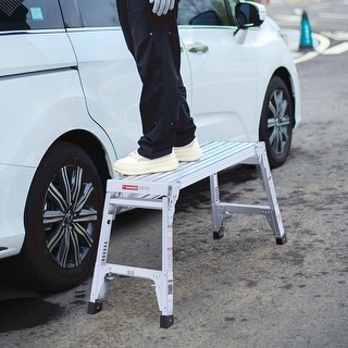 Aluminum Work Platform Large Size Step Stool Folding Portable Work ...