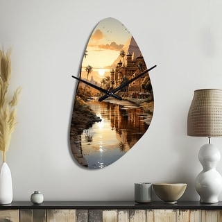 Egypt Golden Pyramids III - Egypt Large Wall Clocks - Traditional Wall ...