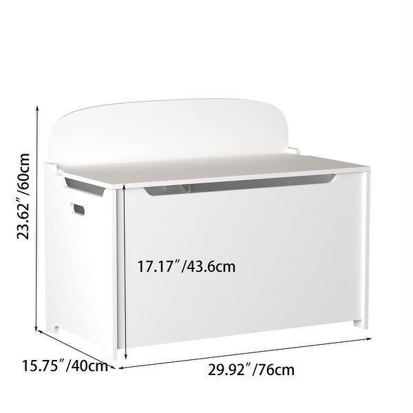 Kids Wooden Toy Box/Bench with Safety Hinged Lid for boys/girls - Bed ...