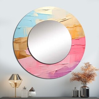 Designart "Minimalism Chasing Rainbows I" Rainbow Living Room Mirror ...