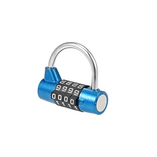 4-Digit Combination Padlock 2-inch Resettable Lock for Gate Locker Blue ...