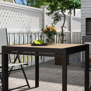 Outsunny Aluminum Outdoor Dining Table for 4-6 Person, 35.5" -71 ...