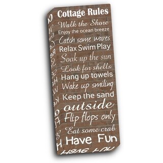 Cottage Rules Brick 8x18 Gallery Wrapped Stretched Canvas - Bed Bath ...