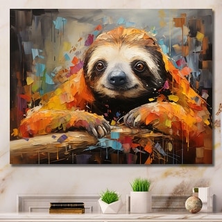 Designart "Slumbering Sloth Collage" Animals Wall Art Prints - Bed Bath ...