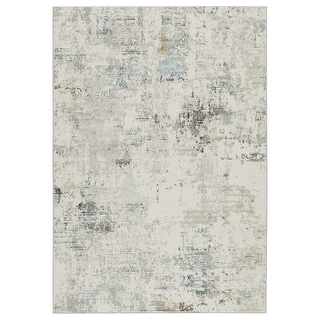Ridley Abstract Gray/ Blue Area Rug - Bed Bath & Beyond - 33931553