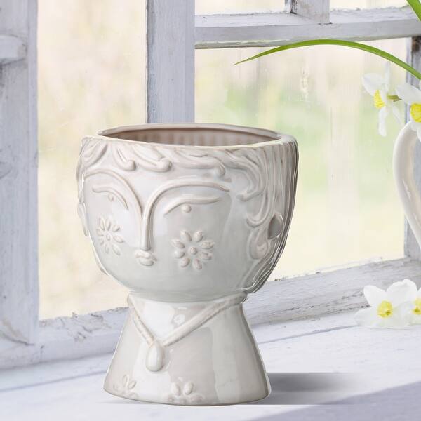 Ceramic Head Planter 7.25"T - 7" - Overstock - 32906987