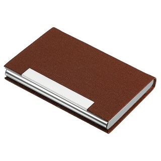 PU Leather Business Card Holder Flip Slim Pocket Name Card Case Brown ...