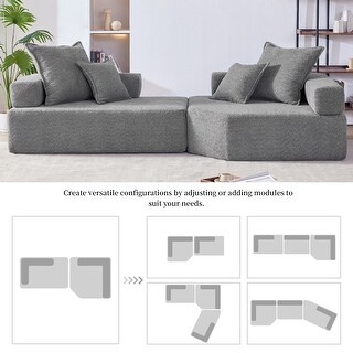 Irregular-Shaped Sectional Sofa Floor-standing Foam-Filled 4 Seat Couch ...