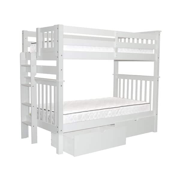 Taylor & Olive Trillium Tall Twin over Twin Bunk Bed, 2 Drawers - On ...