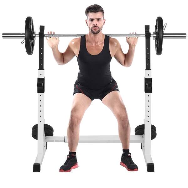 Barbell Rack Stand Adjustable Squat Rack,Heavy-Duty Dumbbell Rack ...