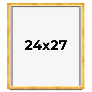 24x27 Shadow Box Frame Gold | 1.625 Inches Deep Real Wood Traditional ...