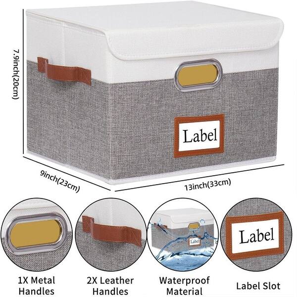 6-Pack Storage Boxes with Lids White/Grey - Bed Bath & Beyond - 39426986