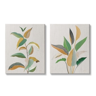 Stupell Modern Split Plant Leaves 2 Piece Canvas Wall Art Set Design by ...