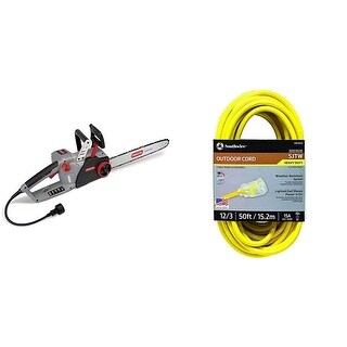 18 in. 15 Amp Self Sharpening Corded Electric Chainsaw Southwire Outdoor Extension Cord 12 3 SJTW 3 Prong Extension Cord Bed Bath Beyond