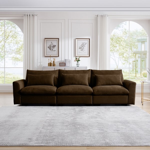 large sectional couch brown